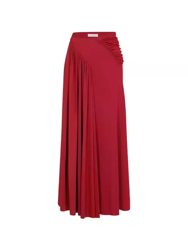 Rabanne Ruched Maxi Skirt - Red