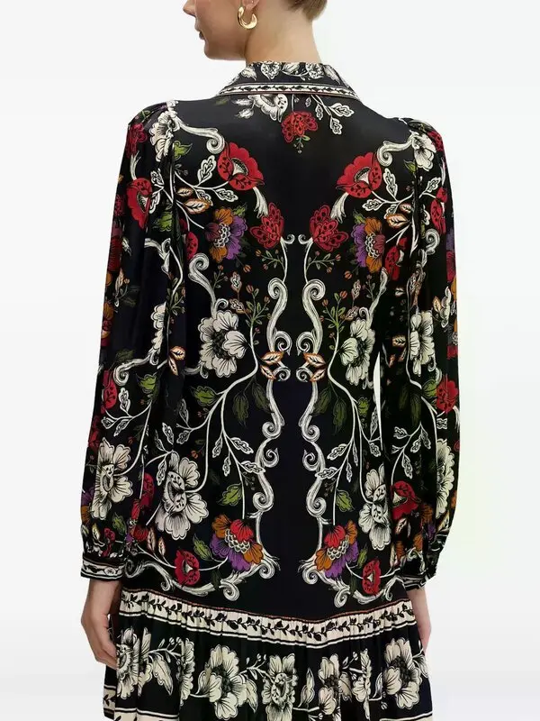 Farm Rio Floral Print V-neck Mini Dress