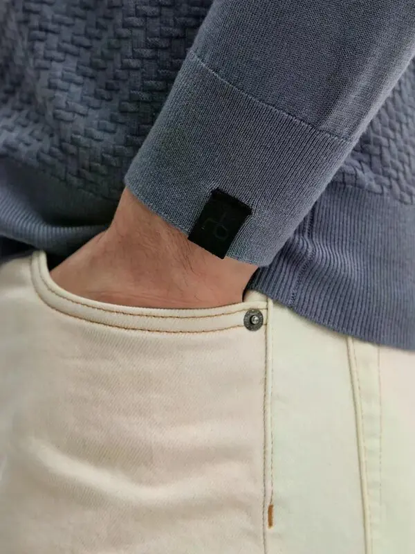 Rag & Bone Textured Polo Sweater - Blue