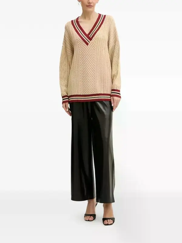 Guess Cable Knit V-neck Sweater