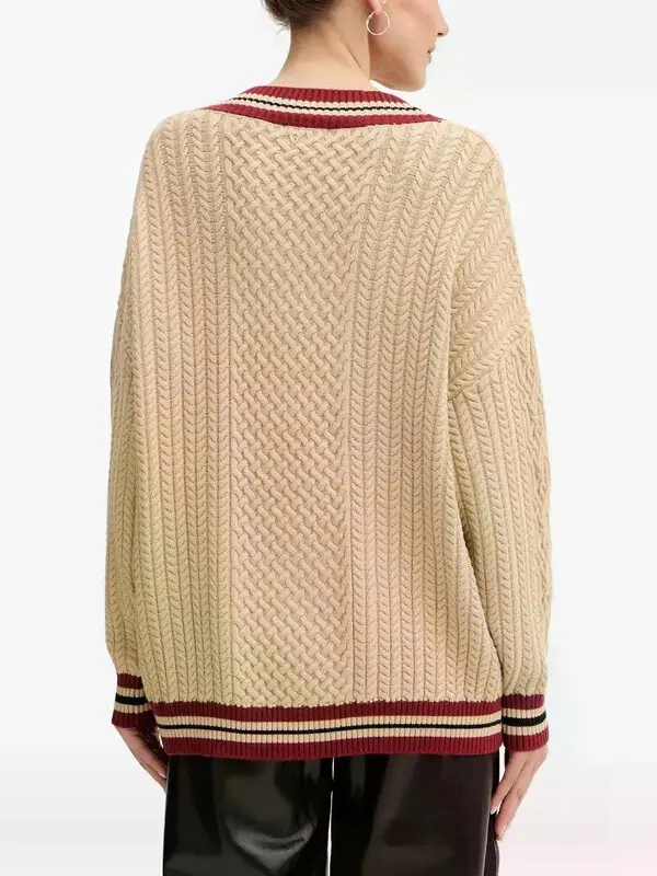 Guess Cable Knit V-neck Sweater