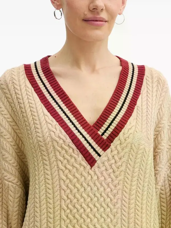 Guess Cable Knit V-neck Sweater