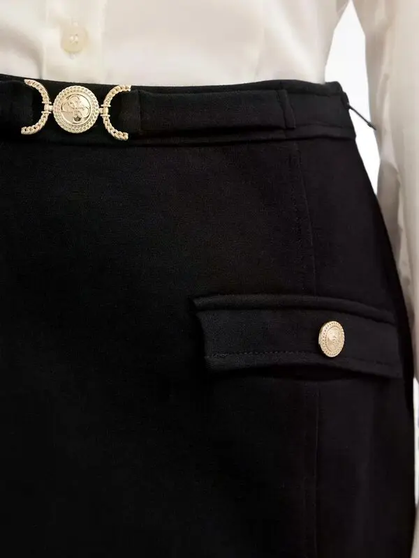 Guess Mini Skirt With Buckle And Pockets