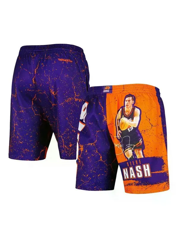 Mitchell & Ness Steve Nash Phoenix Suns Hardwood Classics Shorts - Purple