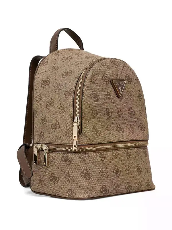 Guess Monogram Zip Backpack - Brown