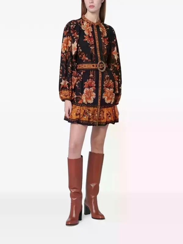 Farm Rio Floral Print Mini Dress