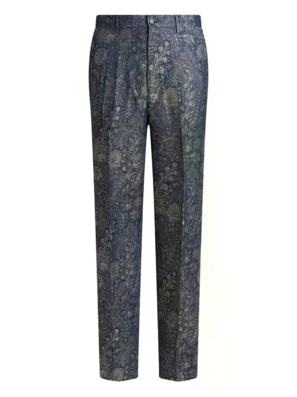 Etro Floral Paisley-motif Jacquard Trousers