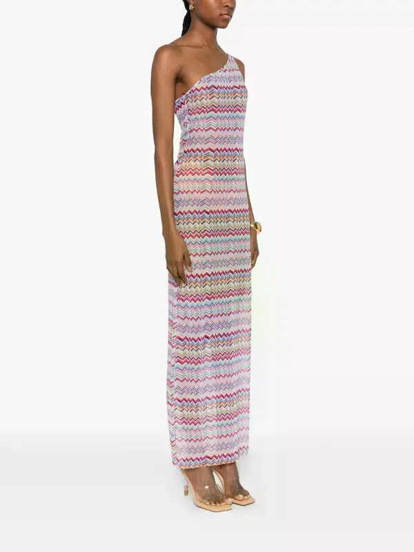 Missoni One-shoulder Chevron Maxi Dress