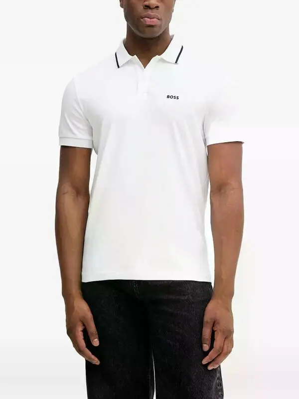 BOSS Polo-collar T-shirt - White