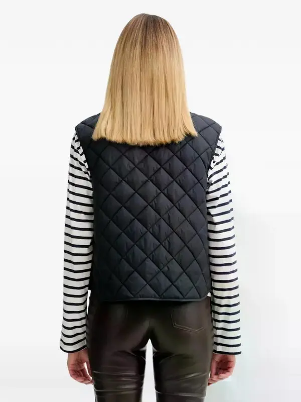 Marc O'polo Quilted Buttoned Gilet - Blue