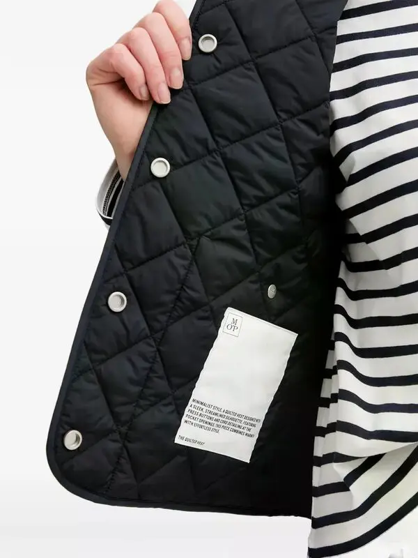 Marc O'polo Quilted Buttoned Gilet - Blue
