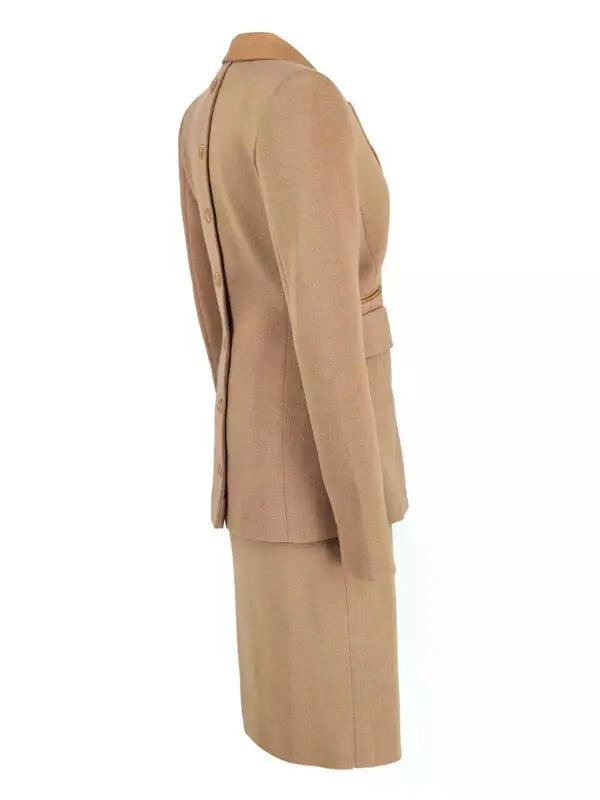 BASILE Skirt Suit With Leather Inserts