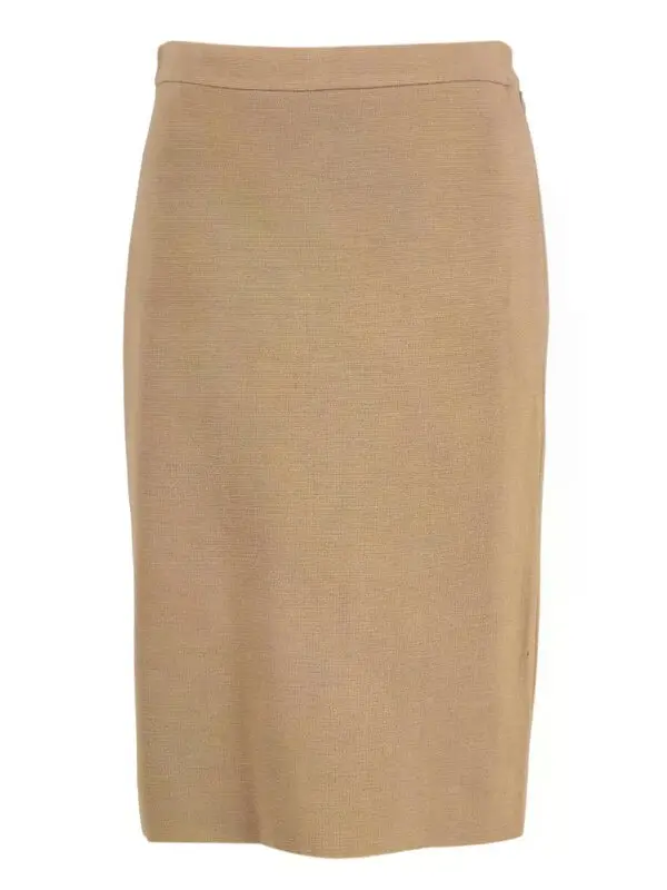 BASILE Skirt Suit With Leather Inserts