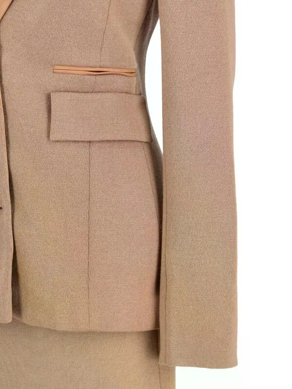 BASILE Skirt Suit With Leather Inserts