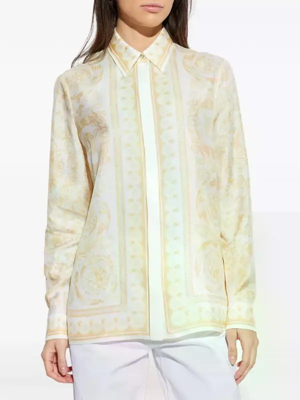 Versace Barocco-print Shirt - White