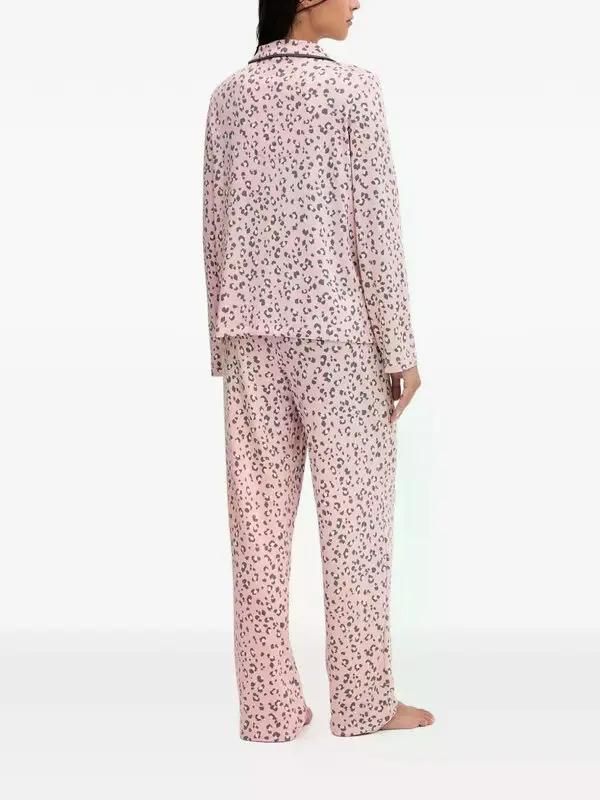 Dkny Buttoned Animal Print Pajama Set