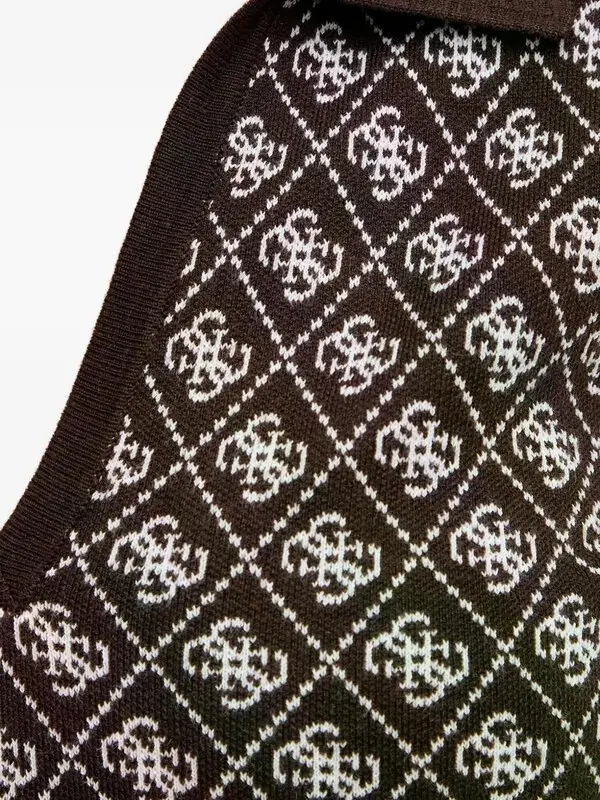 Guess Patterned V-neck Mini Dress - Brown