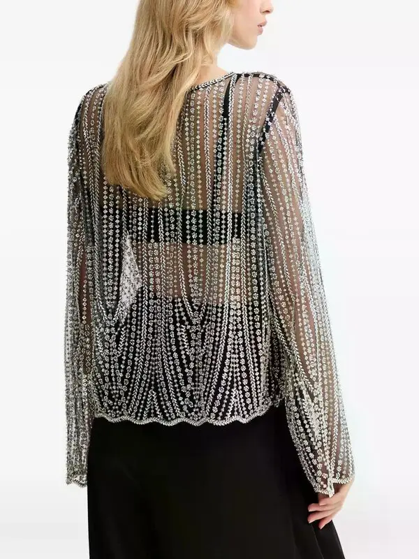 GESTUZ Embellished Long-sleeved Top