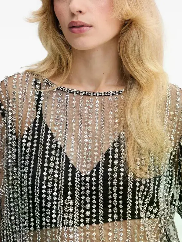 GESTUZ Embellished Long-sleeved Top