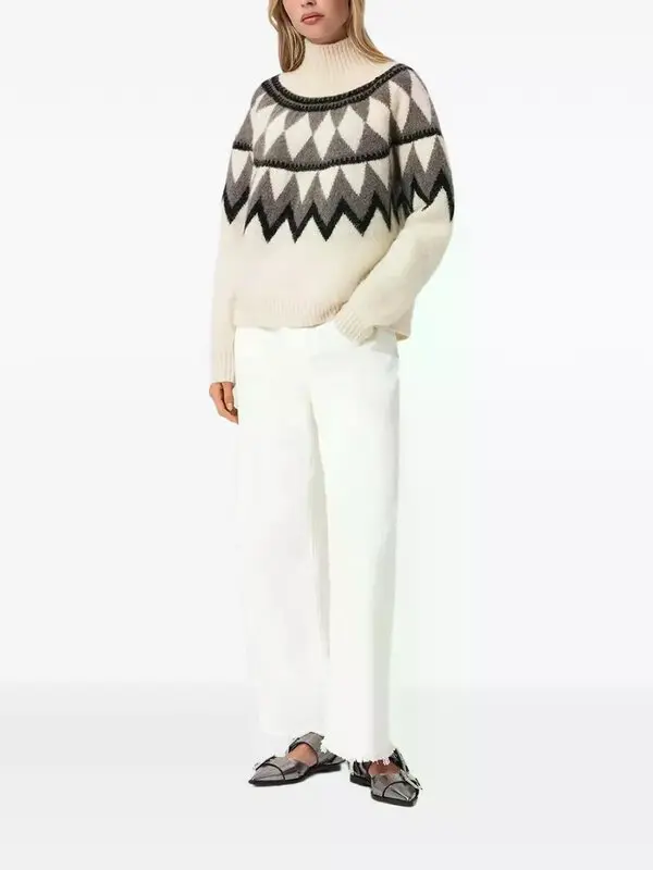 ALLSAINTS Tara Geometric-pattern Sweater - Neutrals