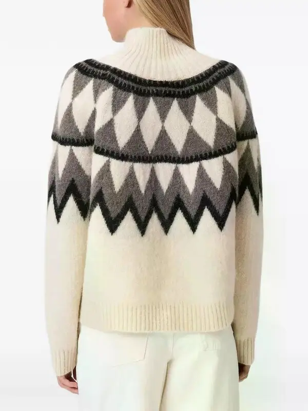 ALLSAINTS Tara Geometric-pattern Sweater - Neutrals