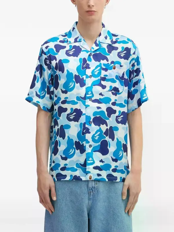 A BATHING APE Camouflage Short-sleeve Shirt - Blue