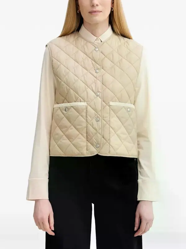 Marc O'polo Quilted Buttoned Gilet - Neutrals