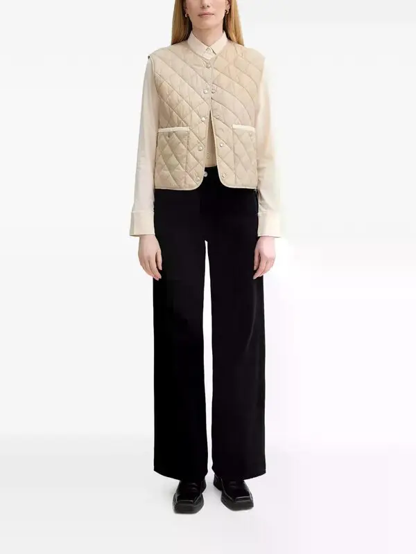 Marc O'polo Quilted Buttoned Gilet - Neutrals