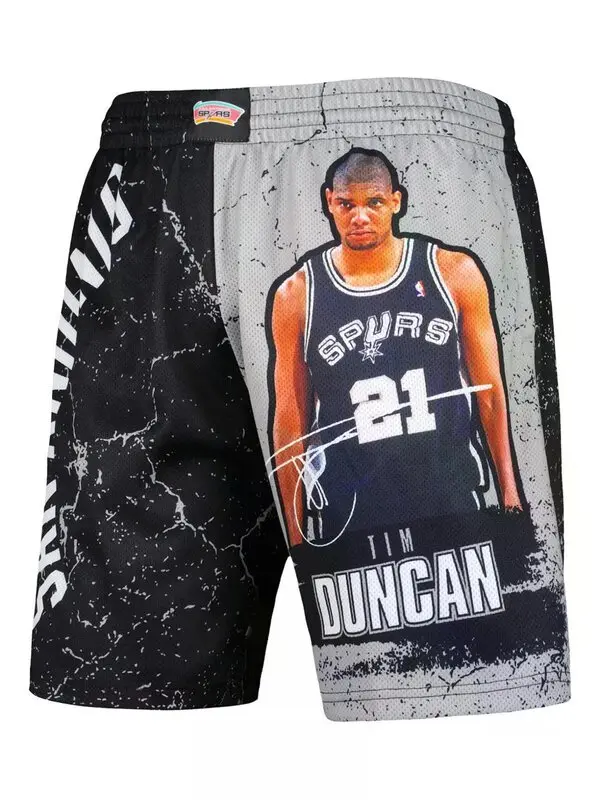 Mitchell & Ness Tim Duncan San Antonio Spurs Hardwood Classics Shorts - Black
