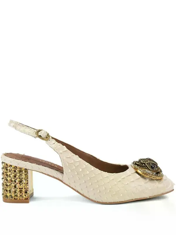 Kurt Geiger Chelsea Leather Slingback Pumps - Neutrals