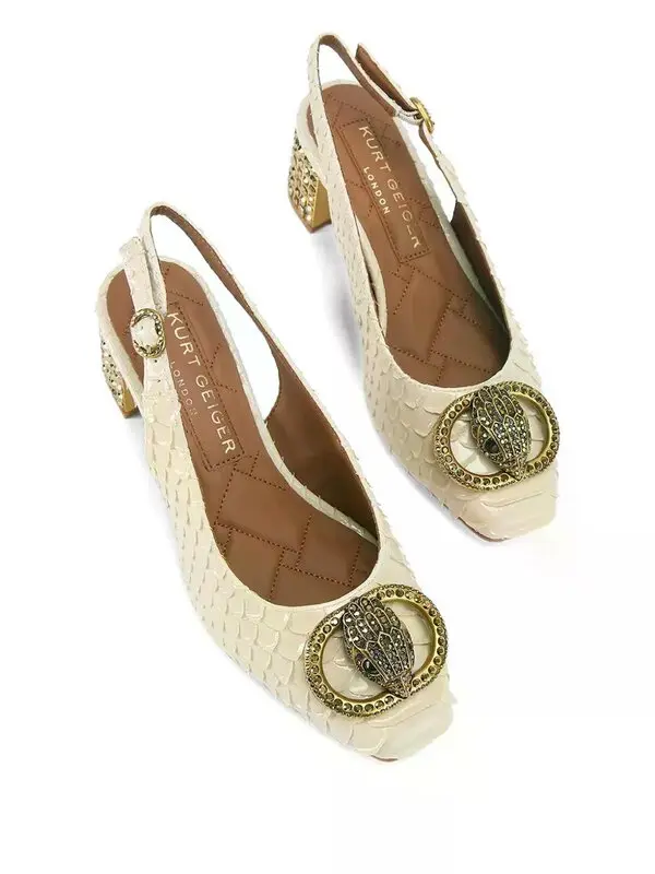 Kurt Geiger Chelsea Leather Slingback Pumps - Neutrals