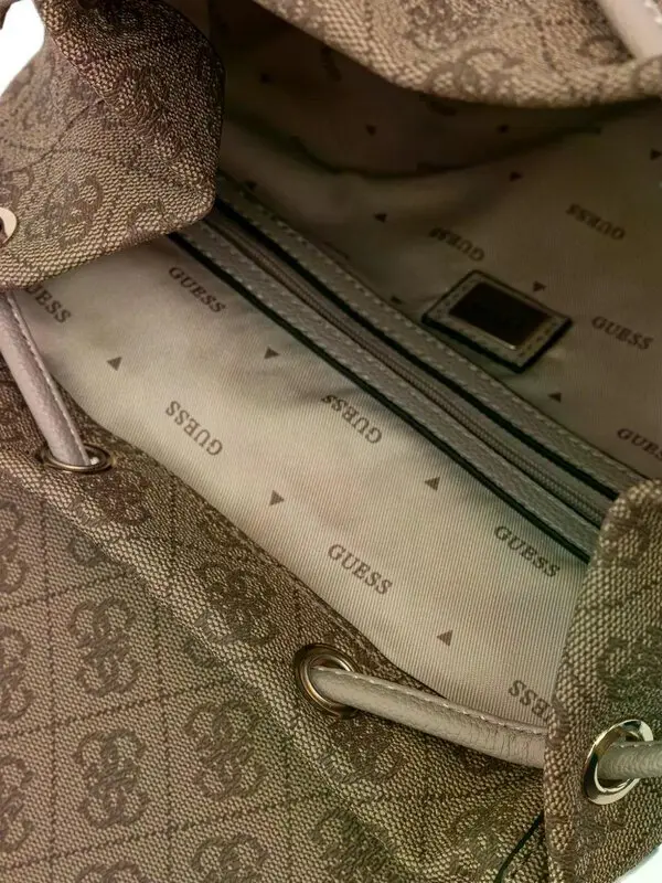 Guess Monogram Flap Backpack - Brown