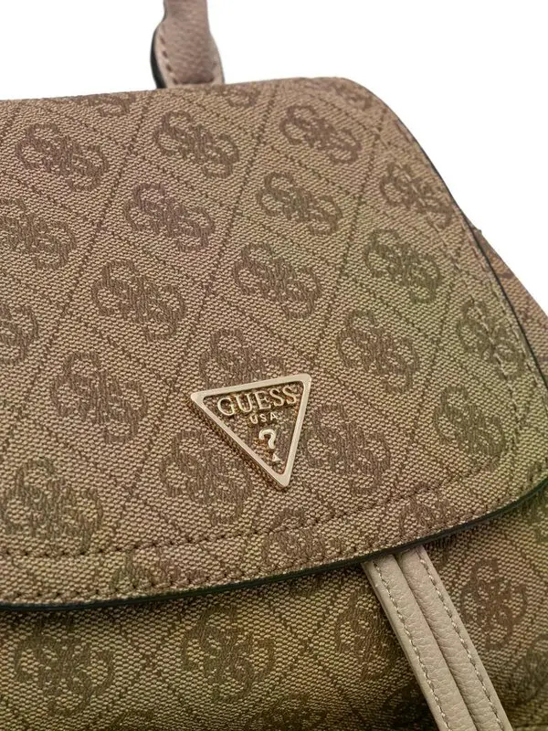 Guess Monogram Flap Backpack - Brown