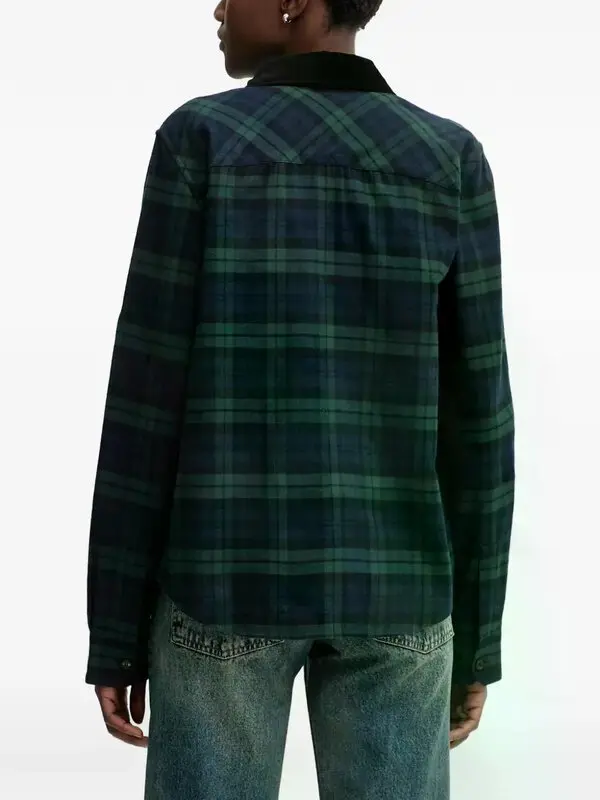 Miss Sixty Checked Corduroy-collar Shirt