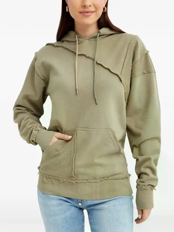 SEROYA Frayed-effect Drawstring Hoodie