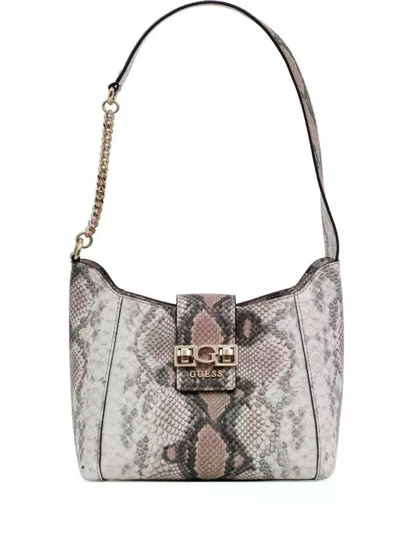 Guess Snake-effect Chain Tote Bag - Neutrals