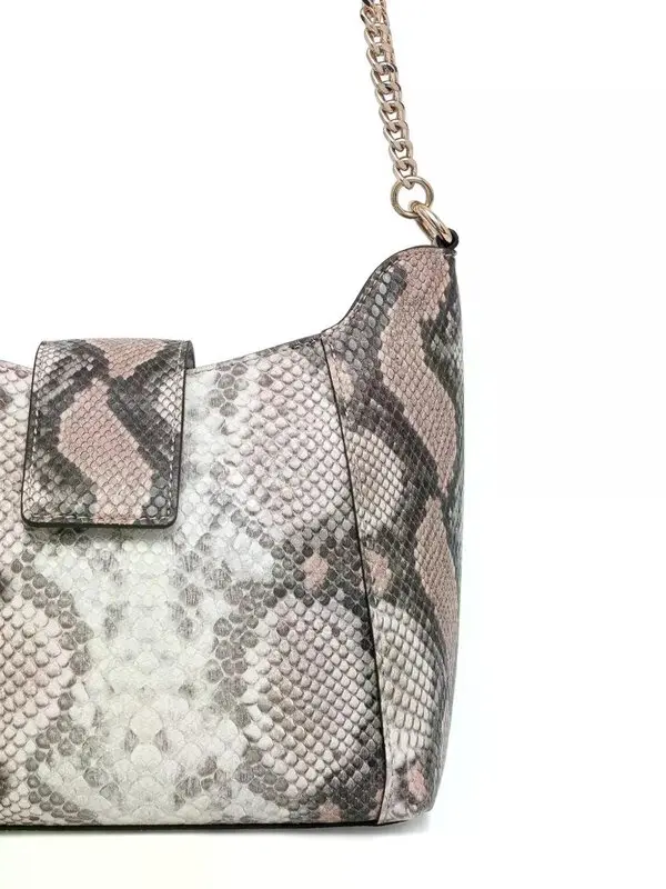 Guess Snake-effect Tote Bag With Chain Detail