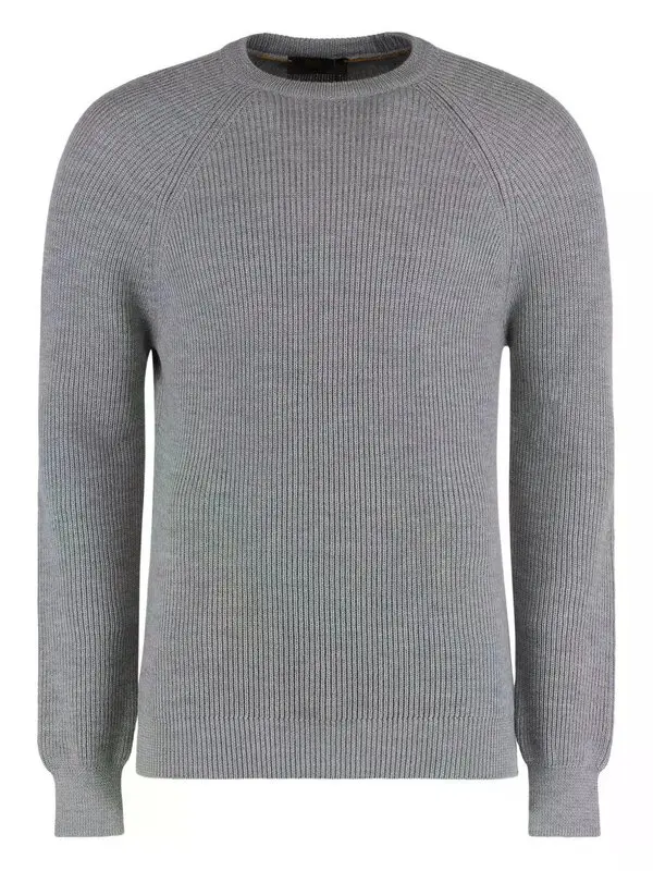 MOORER Ribbed Crew-neck Sweater