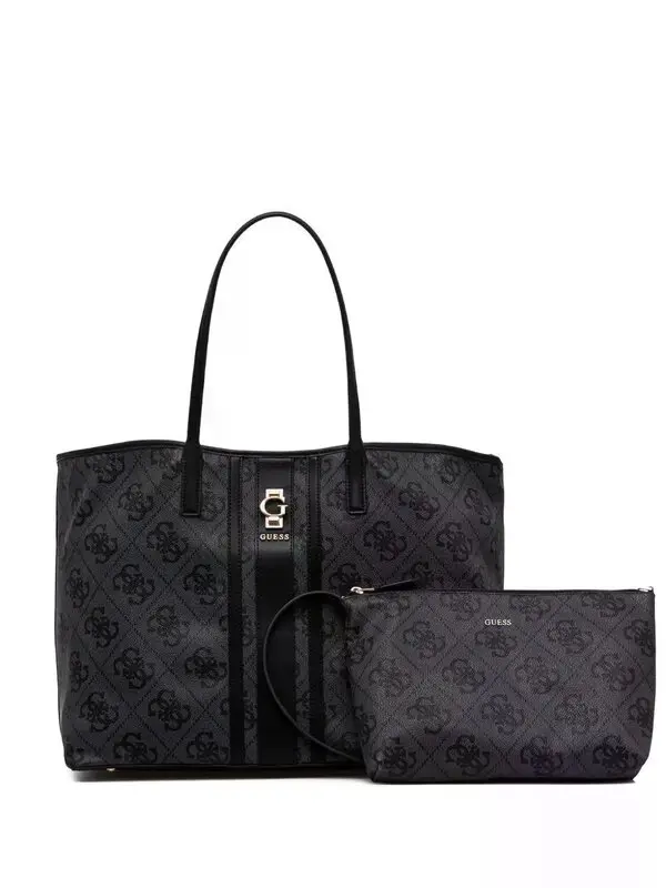 Guess Erenia Monogram Tote Bag - Black