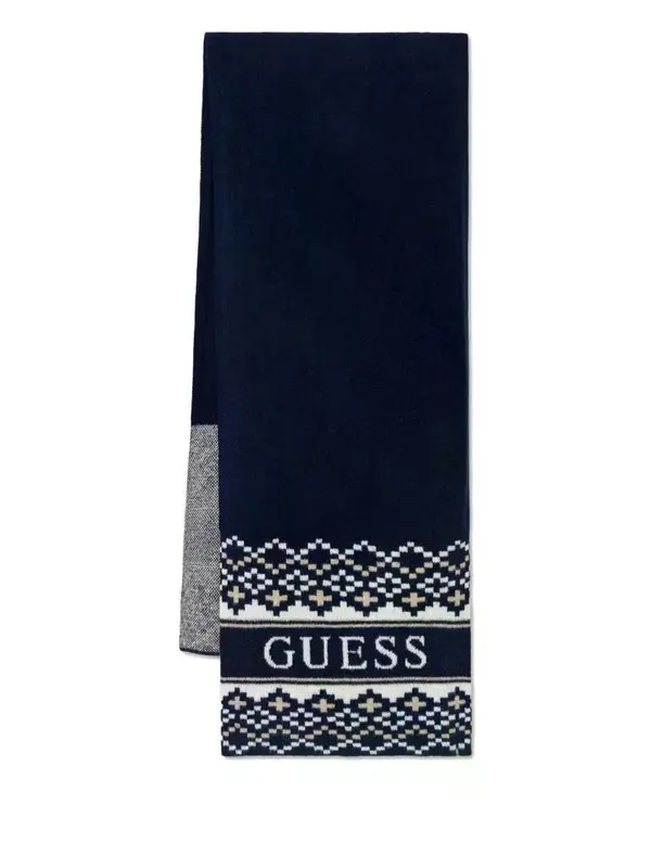Guess Patterned Beanie And Scarf Set