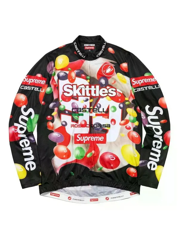 Supreme X Skittles X Castelli Long-sleeve Cycling Jersey - Black