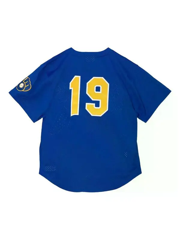Mitchell & Ness Mlb Brewers 1991 Robin Yount V-neck T-shirt - Blue