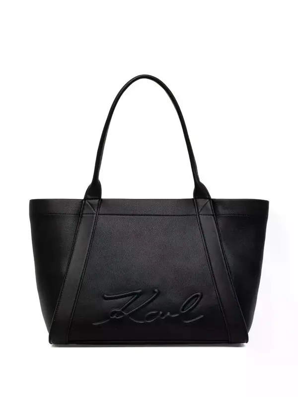 Karl Lagerfeld Embossed-logo Tote Bag - Black