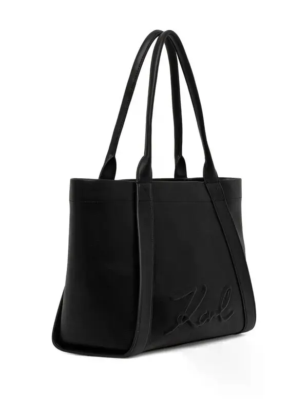 Karl Lagerfeld Embossed-logo Tote Bag - Black