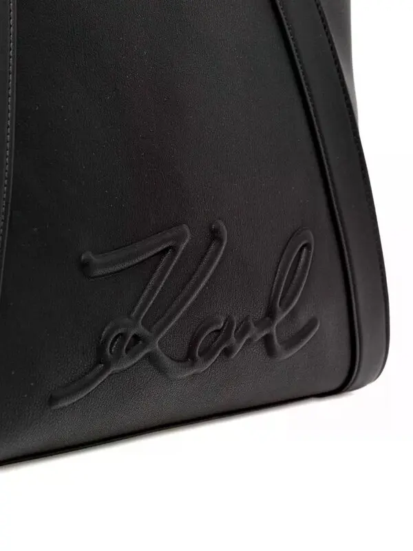 Karl Lagerfeld Embossed-logo Tote Bag - Black