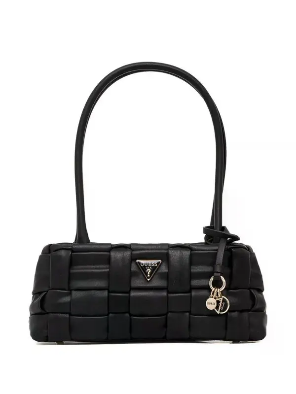 Guess Marion Woven Charm Tote Bag - Black