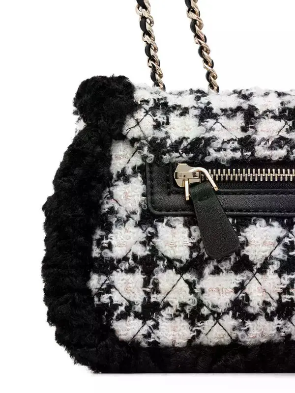 Guess Quilted Houndstooth Chain Crossbody Bag