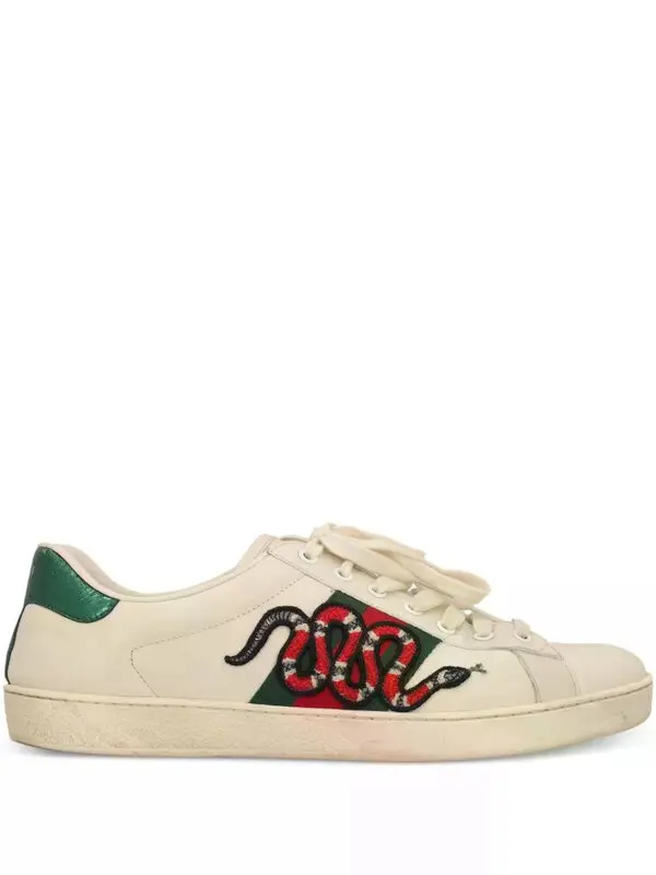 Gucci Snake-embroidery Web-stripe Sneakers