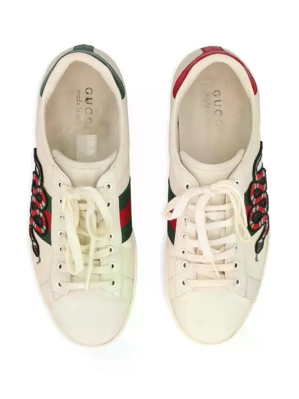 Gucci Snake-embroidery Web-stripe Sneakers
