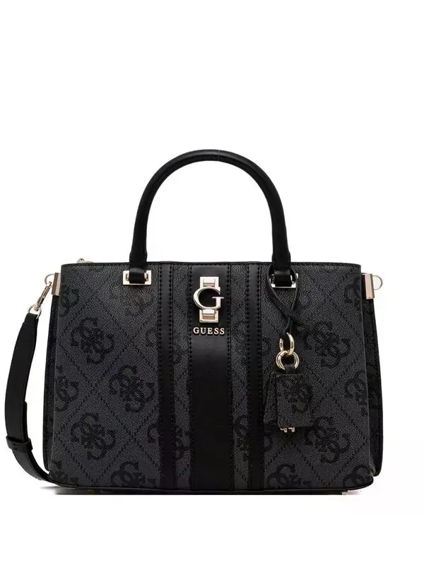 Guess Erenia Monogram Top Handle Tote Bag - Black